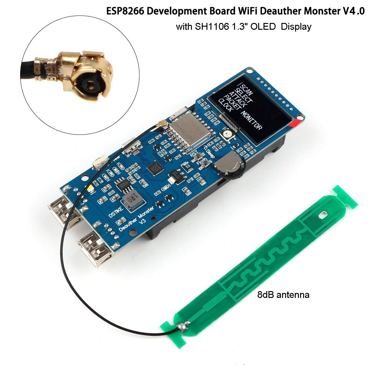 MakerFocus DSTIKE ESP8266 Development Board WiFi Deauther Monster Modu