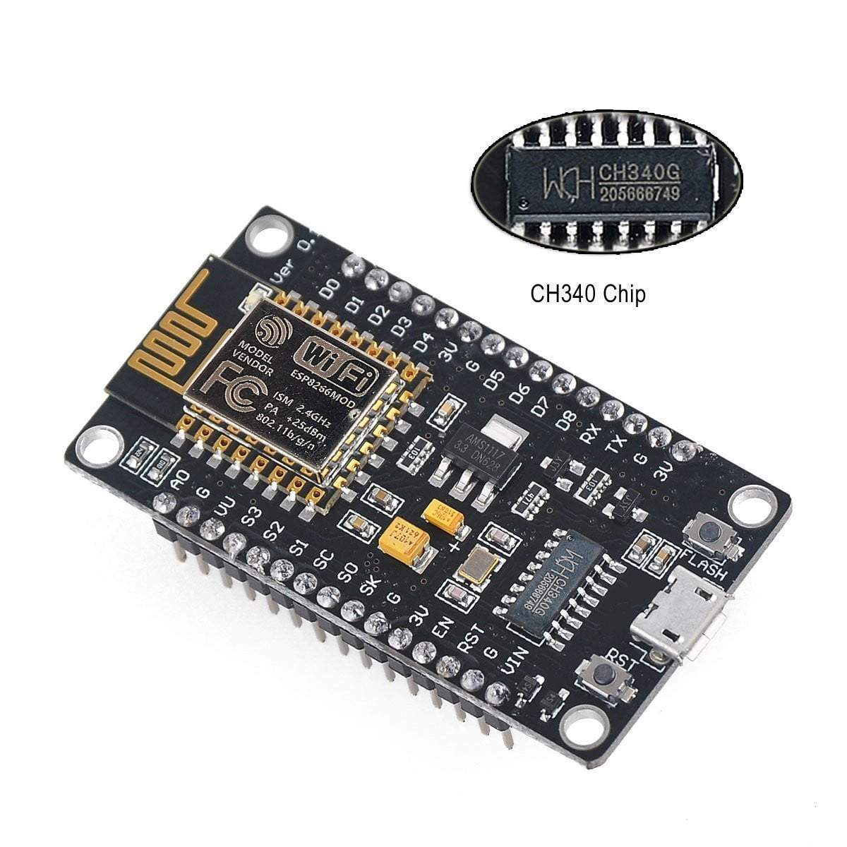 MakerFocus 2pcs ESP8266 NodeMCU LUA CH340 ESP-12E Internet WiFi Develo