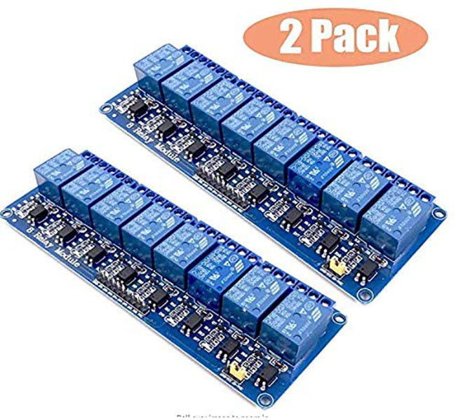 2pcs 8 Channel DC 5V Relay Module with Optocoupler for AVR AVR ARM 51 – MakerFocus