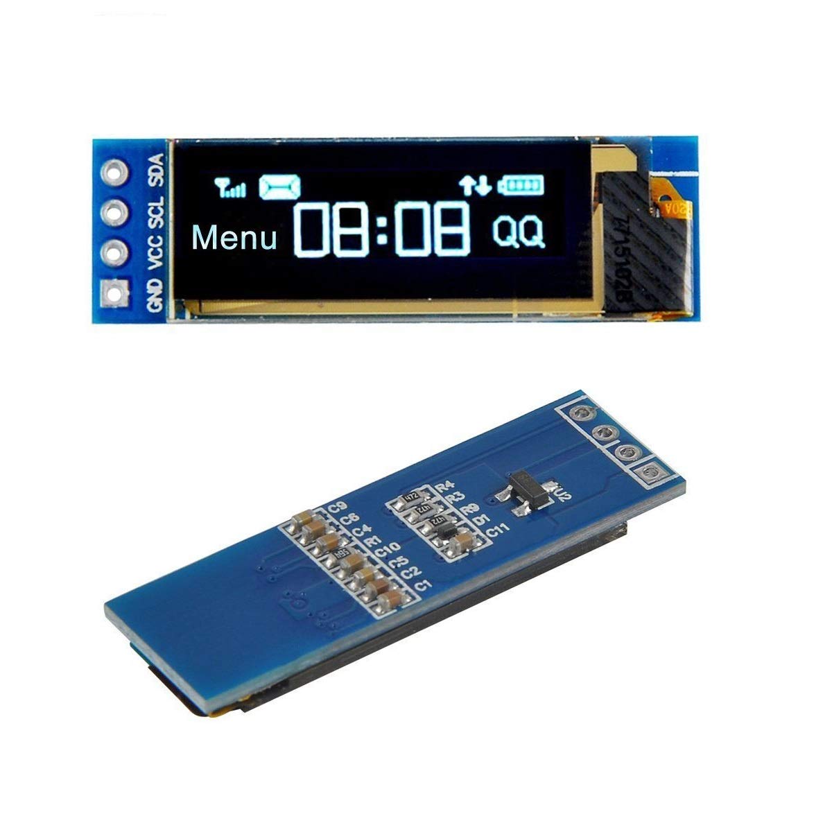 MakerFocus 2Pcs I2C OLED Display Module 0.91 Inch I2C SSD1306 OLED Dis