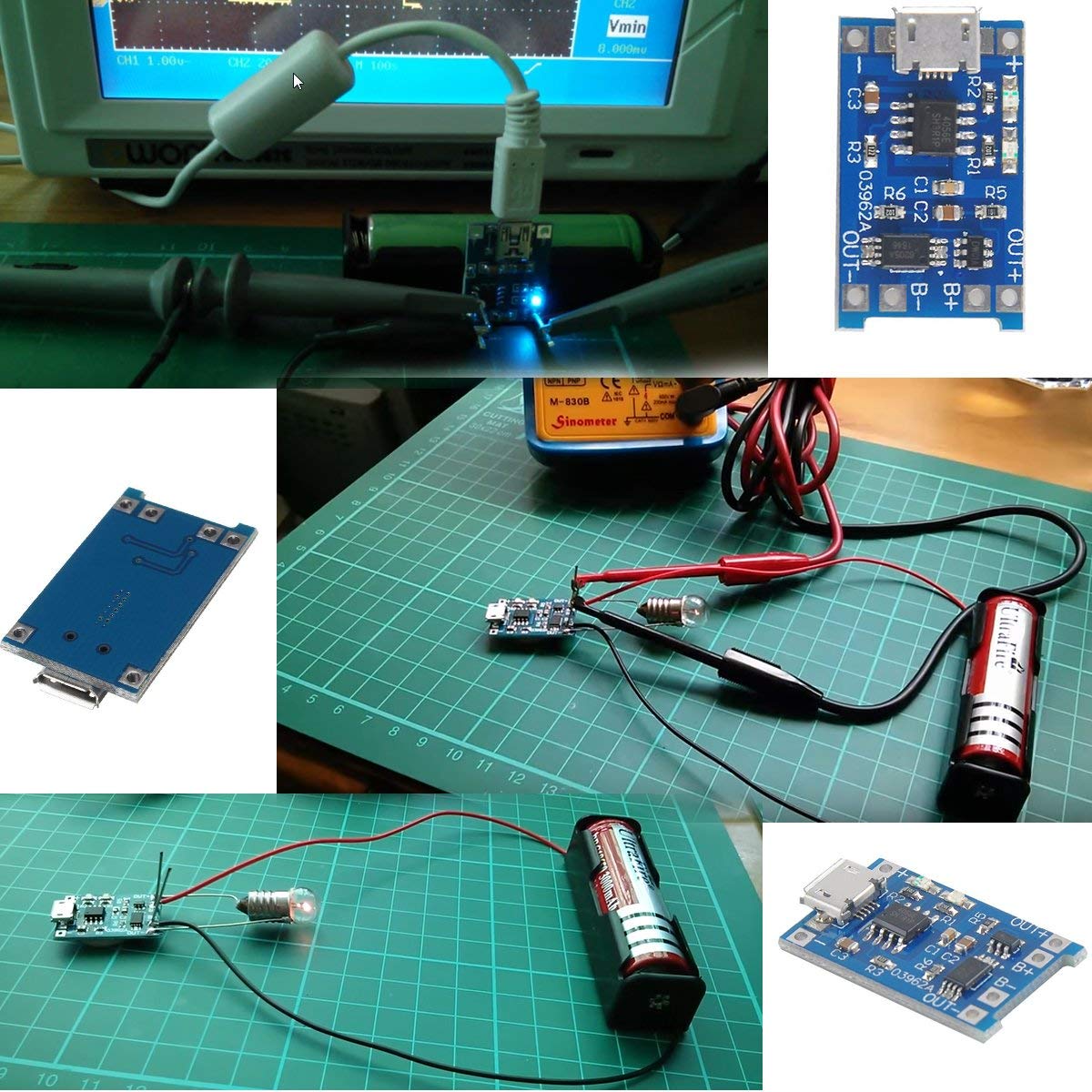 Charging Module with Battery Protection 18650 BMS 5V Micro USB 1A 1865 ...