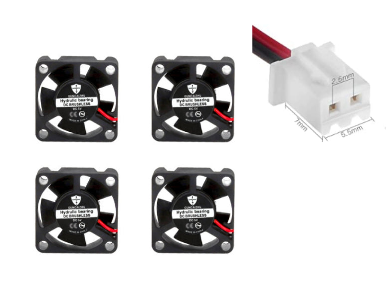 4pc 3D Printer Fan 12V 0.1A DC 30mx30mx10mm Double Ball Bearing Mini Q ...