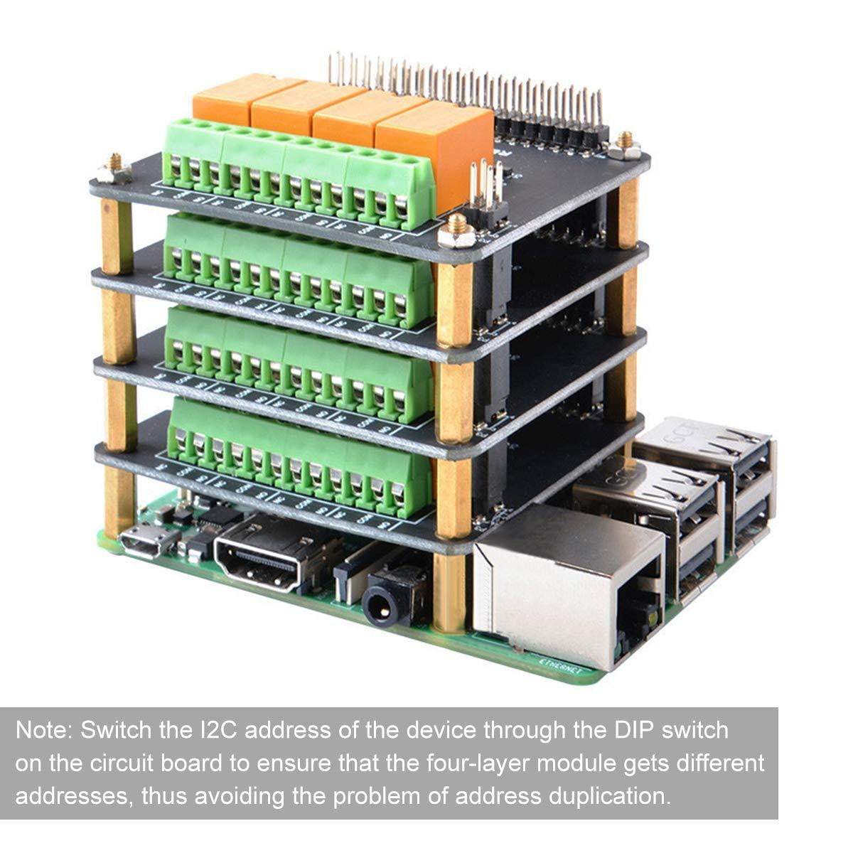 MakerFocus 4 Channel Relay Board Module for Raspberry Pi 4B/3 Model B+