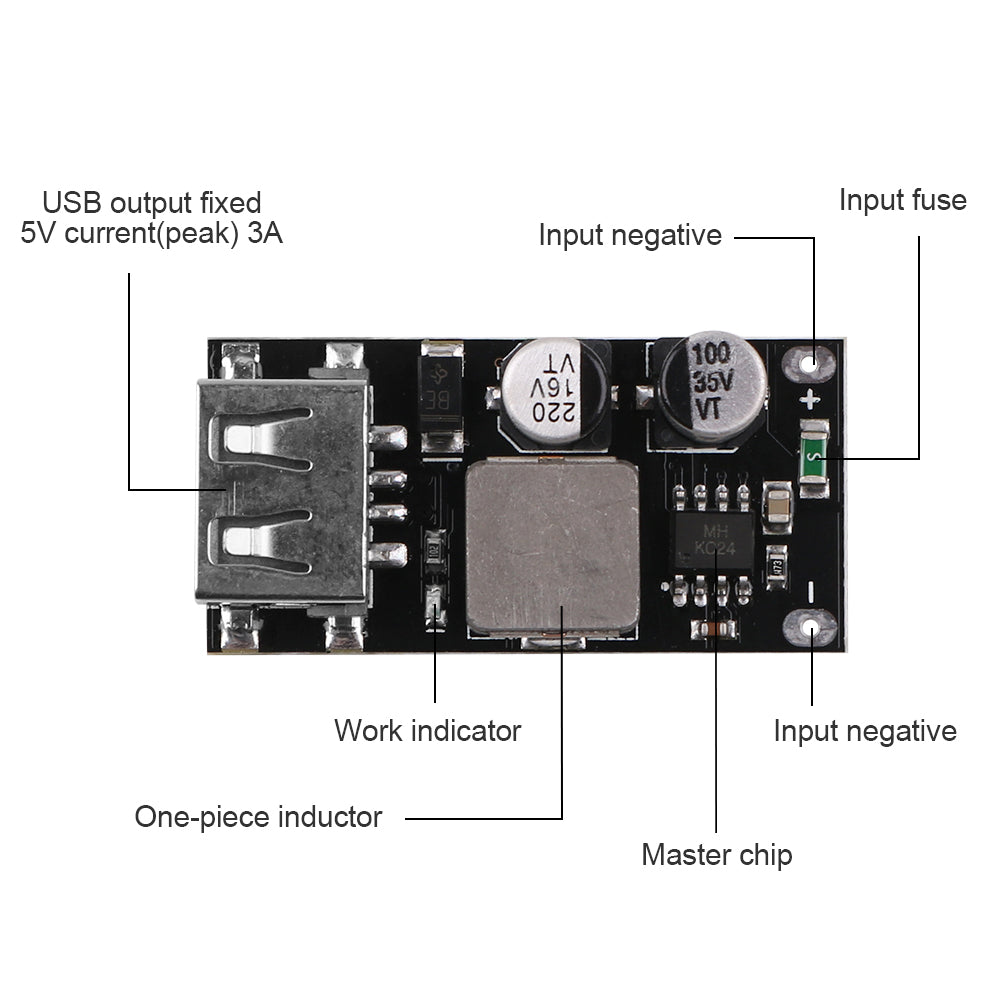3pcs DC-DC Adjustable Buck Converter 6V-32V(12 24V) Power Buck Module ...