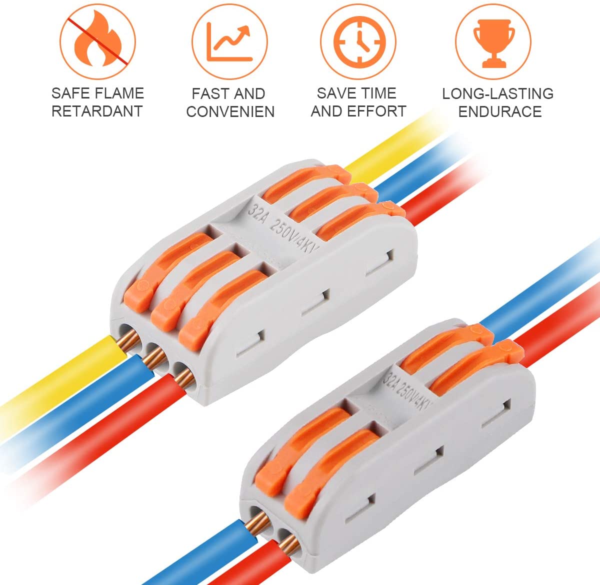 20 Pack Lever Nut Assortment Conductor Connector One-to-one Quick Term ...