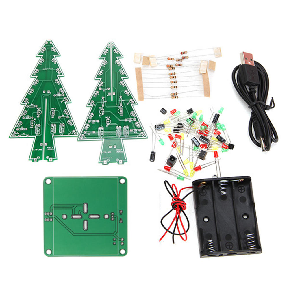 DIY Christmas Tree LED Flash Kit 3D Electronic Learning Kit – MakerFocus