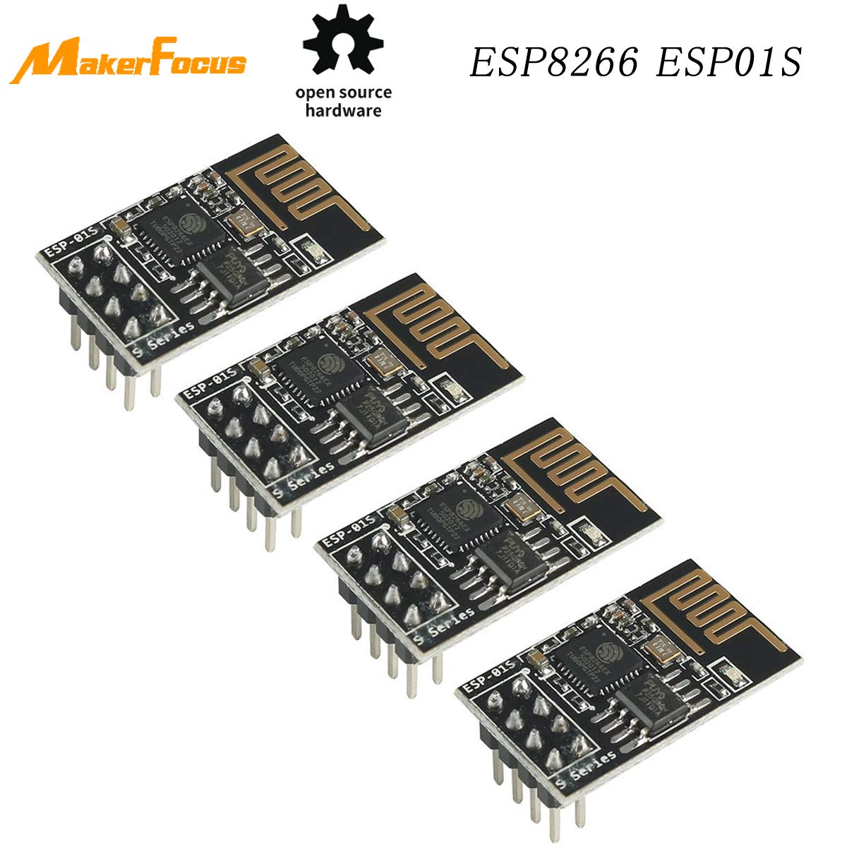 Makerfocus 4pcs ESP8266 ESP-01S WiFi Serial Transceiver Module with 1M – MakerFocus