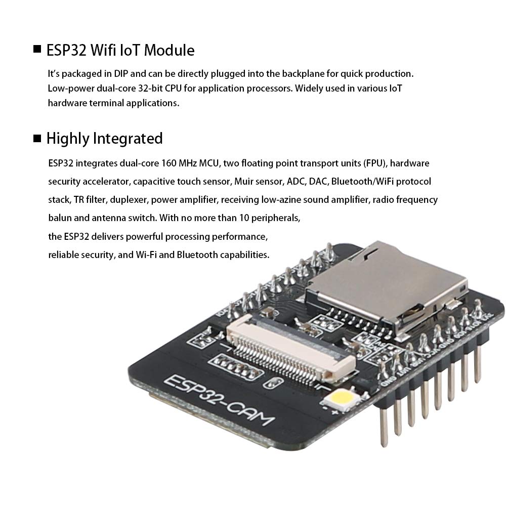 ESP32 Camera WiFi+Bluetooth Module OV2640 2 Million Pixels Camera ...