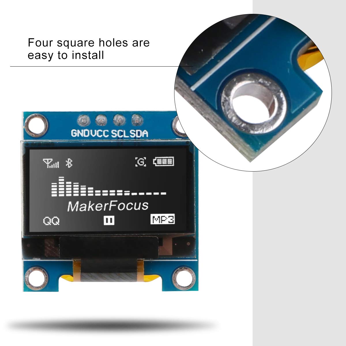 4pcs I2C OLED 0.96 Inch OLED Display Module IIC SSD1306 128 64 LCD Whi ...