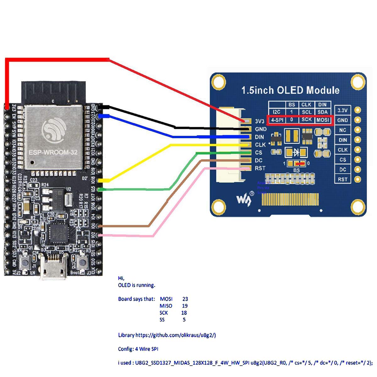 MakerFocus 1.5inch I2C OLED Display Module for Arduino/Raspberry/Jetso