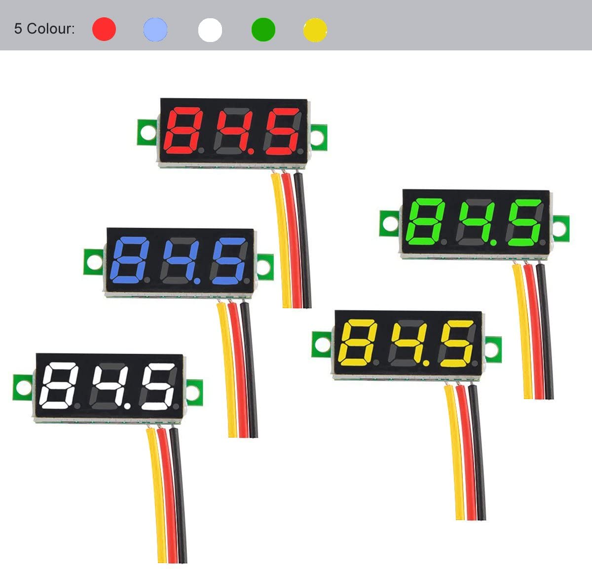 5pcs Mini Digital Voltmeter DC 0.28 Inch Three-Line DC 0-100V Mini Dig ...