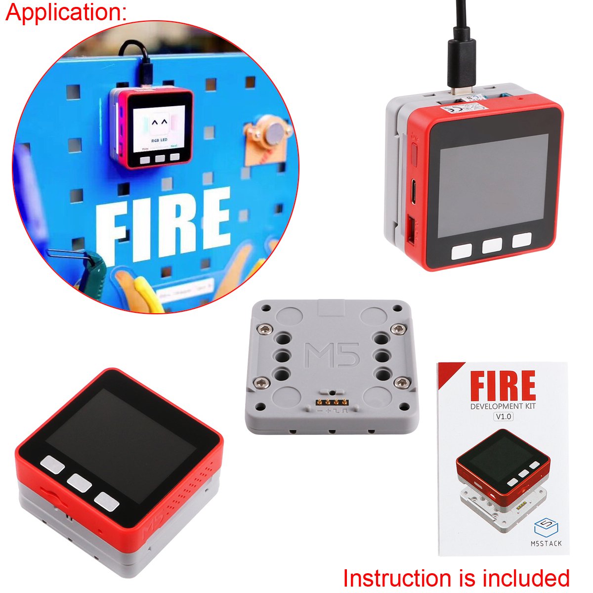 M5Stack FIRE IoT Kit 240MHz Dual Core ESP32 Development Stackable Kit – MakerFocus