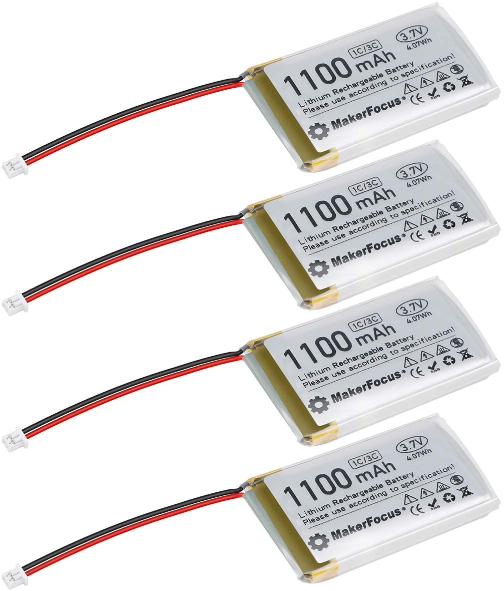 Makerfocus 3.7V 1100mAh Lithium Rechargeable Battery 1S 3C Lipo Batter ...