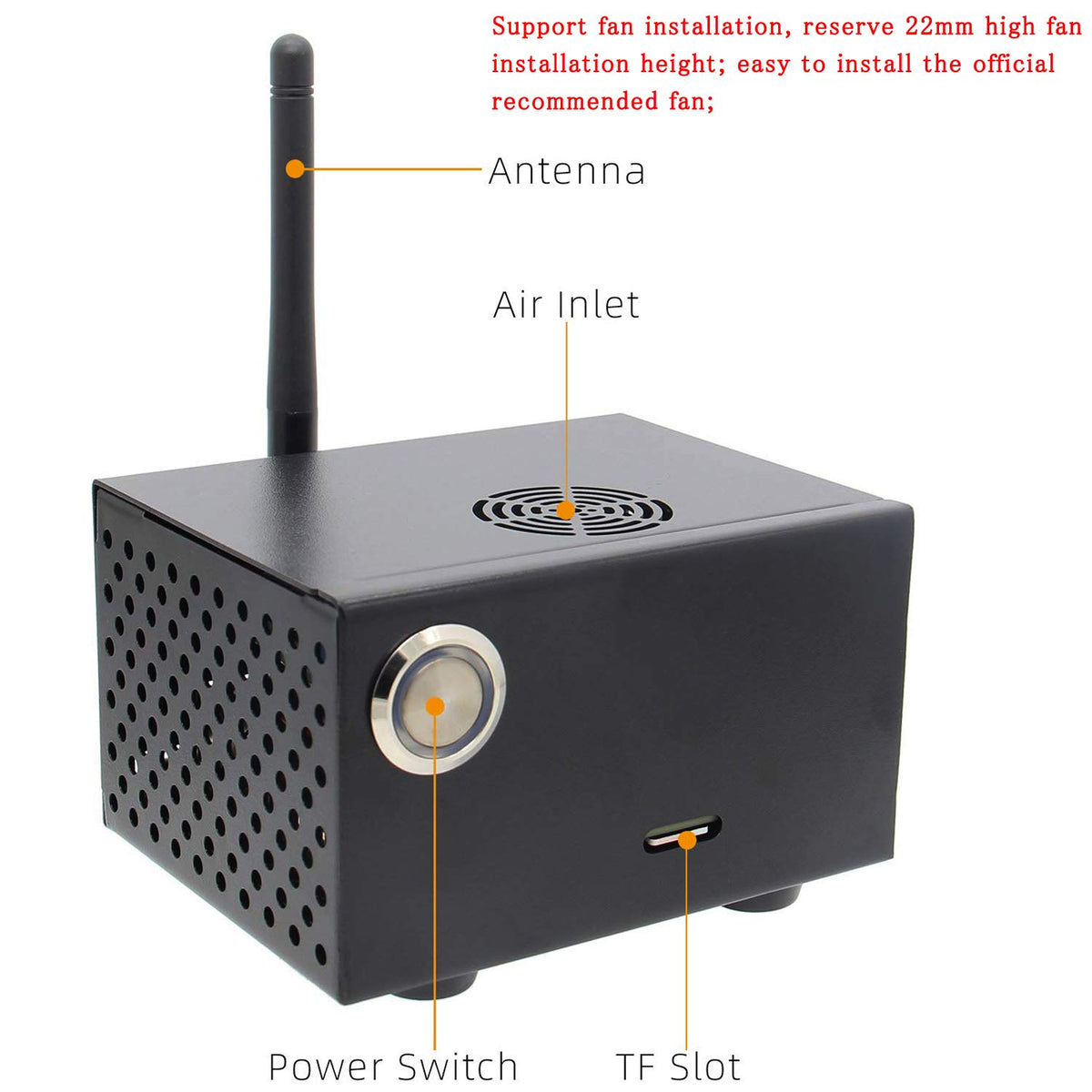 MakerFocus NVIDIA Jetson Nano Metal Case Enclosure with Power and Rese