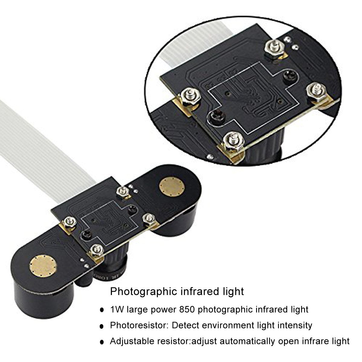 MakerFocus Raspberry Pi 4 Camera Night Vision Adjustable-Focus Compati