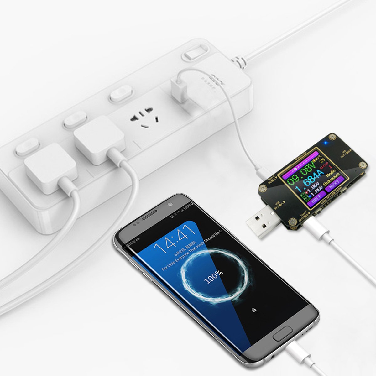 MakerFocus Digital LCD USB Power Voltage Current Tester With Bluetooth