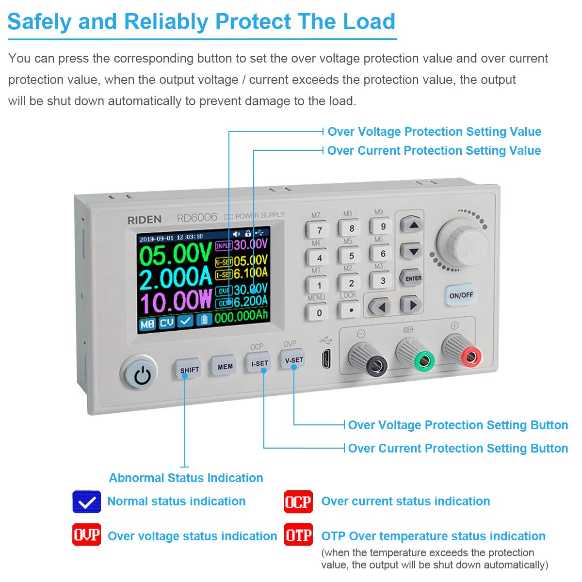 Variable Adjustable Lab Bench Digital Control Power Supply with 4-Digi ...