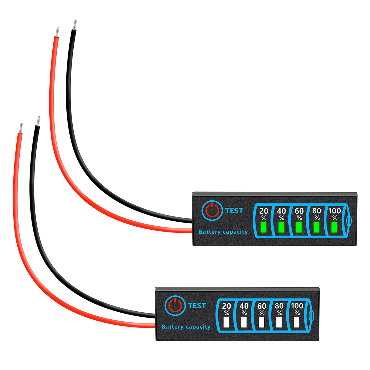 Battery Level Meter & Digital Voltmeter DC 5-30V 2-Wire Battery Level ...