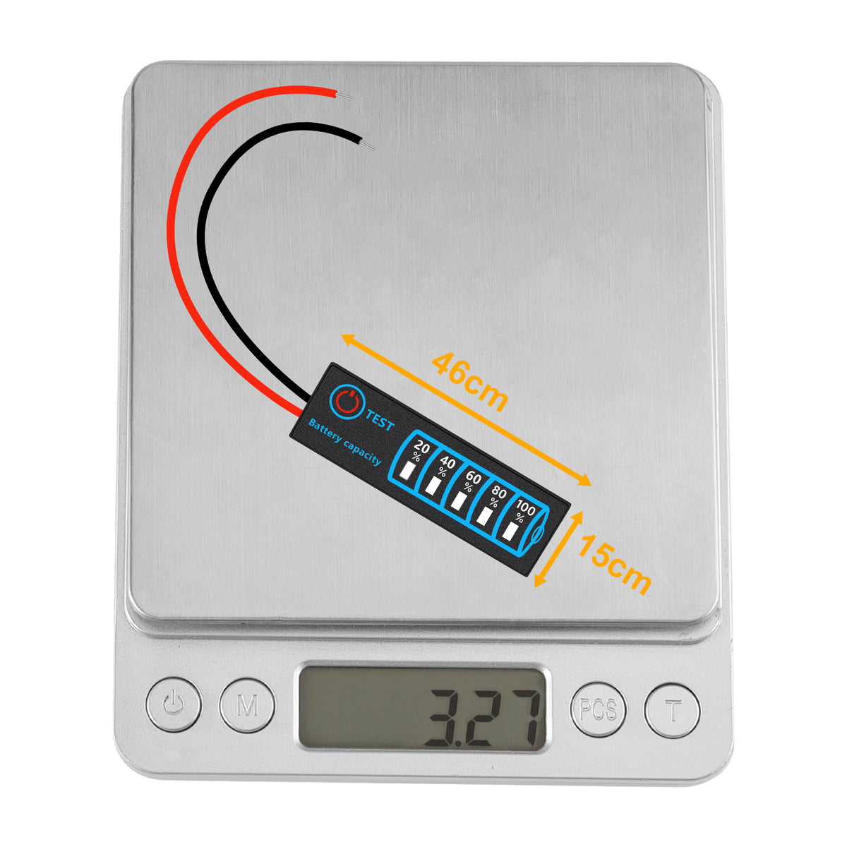 Battery Level Meter & Digital Voltmeter DC 5-30V 2-Wire Battery Level ...